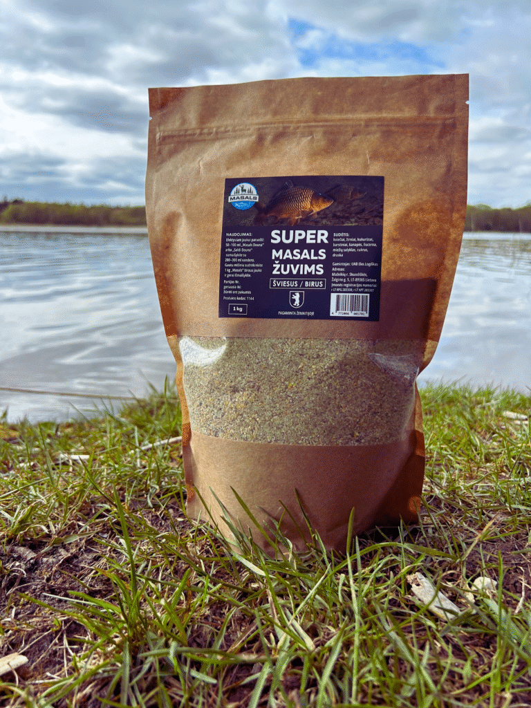 Šviesus birus masalas žuvims 1kg - YerbaMate.lt